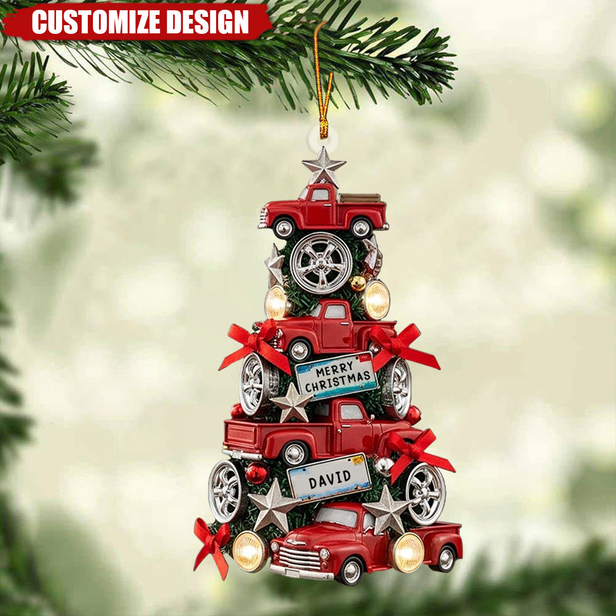 Vintage Car Holiday Keepsake Gift - Personalized Red Truck Christmas ...