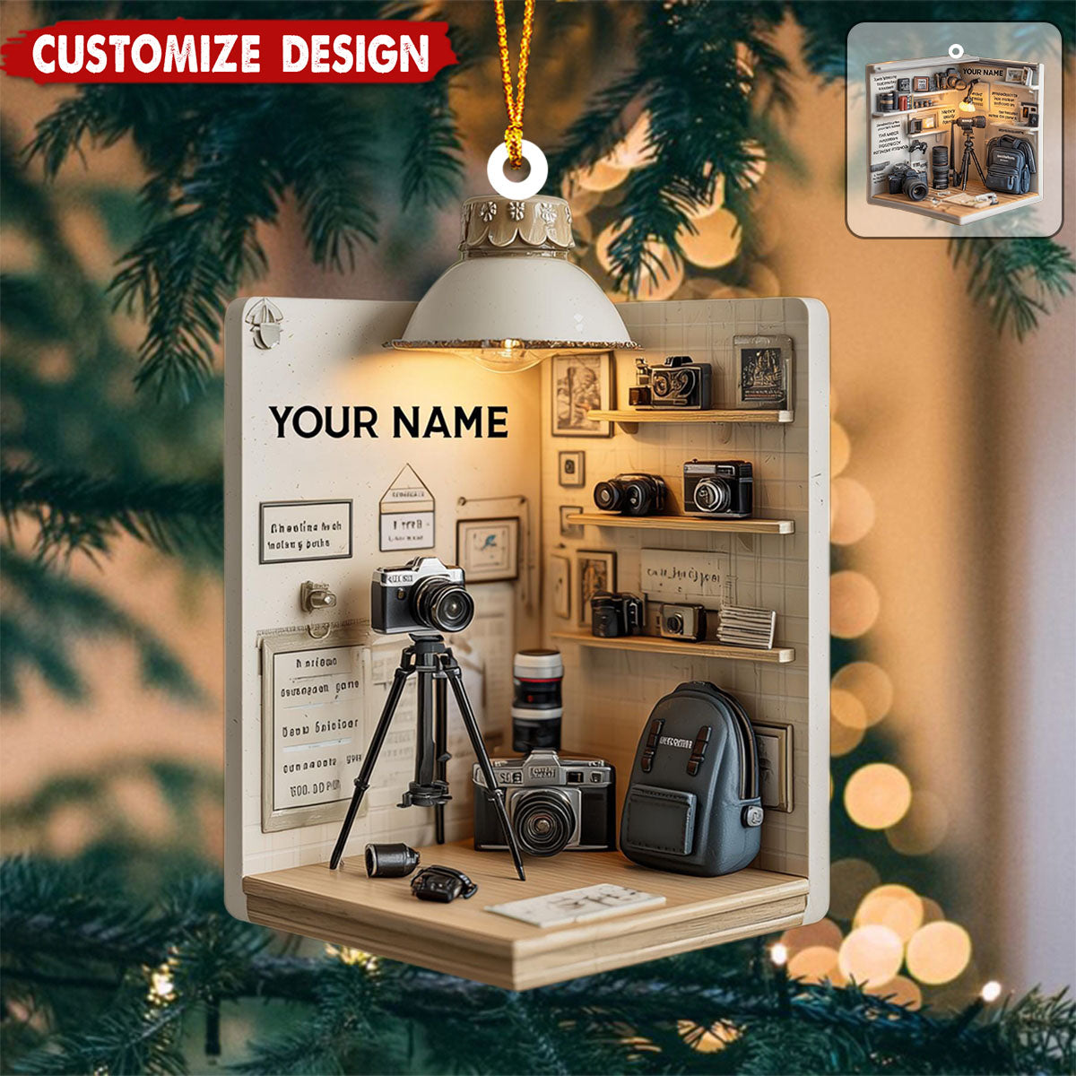 Personalized Camera Christmas Ornament, Gift For Photographer, Camera ...
