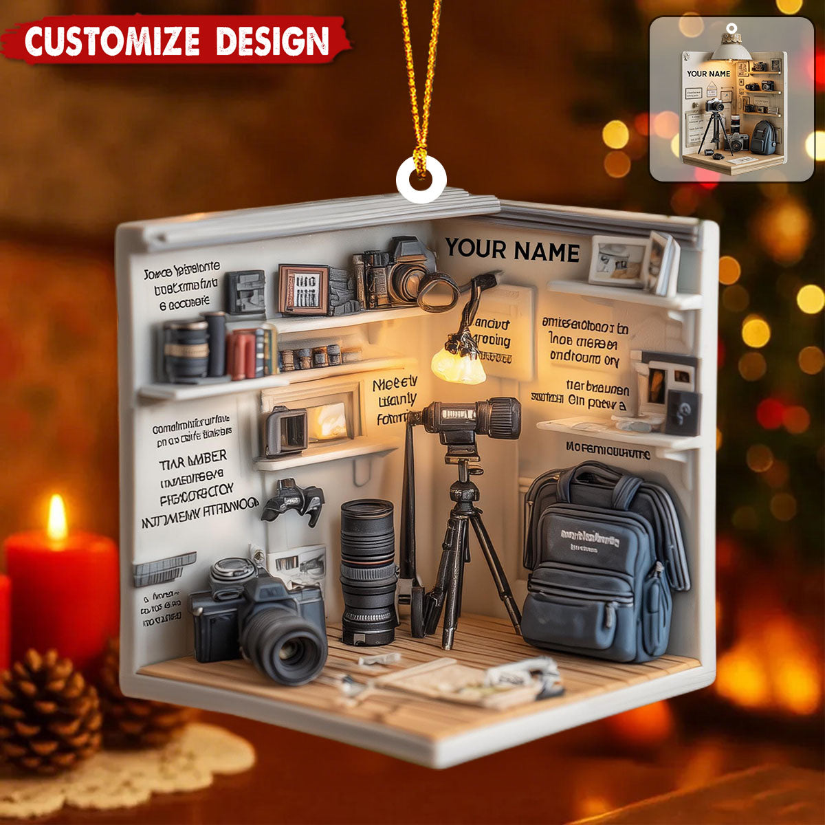 Personalized Camera Christmas Ornament, Gift For Photographer, Camera ...