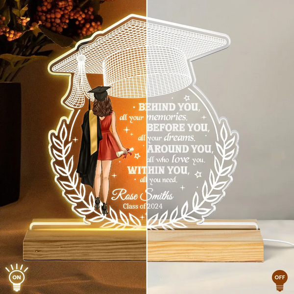 Behind You All Your Memories Graduation Gift Personalized Shape Warm L ...