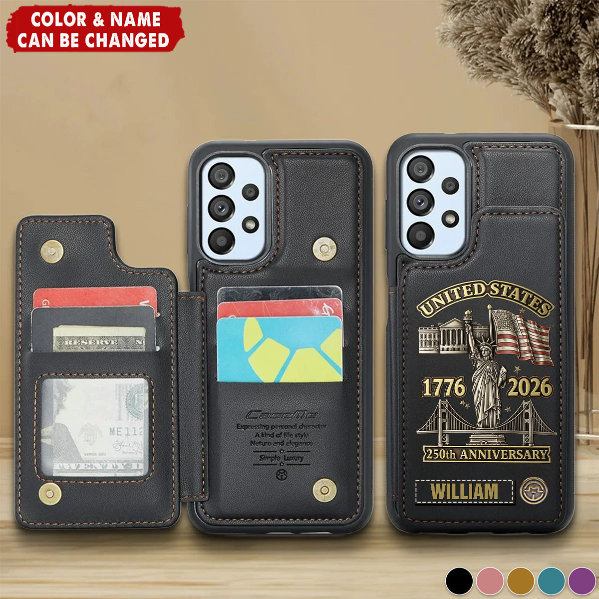 250th Anniversary - Personalized Wallet Phone Case - roadsir